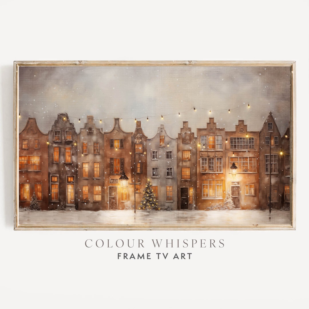 Christmas Frame TV Art, Christmas Scene Tv Art, Christmas Houses Art ...