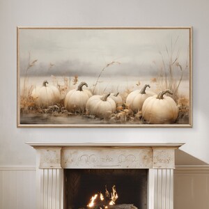 Pumpkin Frame TV Art, Neutral Pumpkin Oil Painting, Autumn Pumpkin Art ...