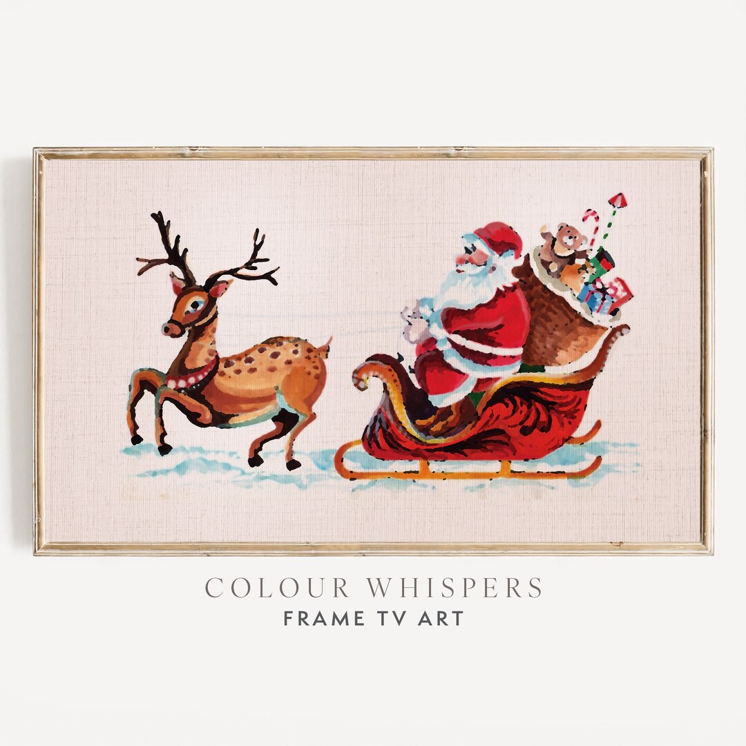 Christmas Frame TV, Santa Frame TV, Samsung Frame TV, Reindeer Tv Art ...