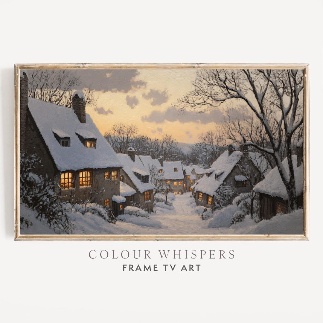 Winter Village Art, Christmas Frame TV, Samsung Frame TV Art, Christmas ...