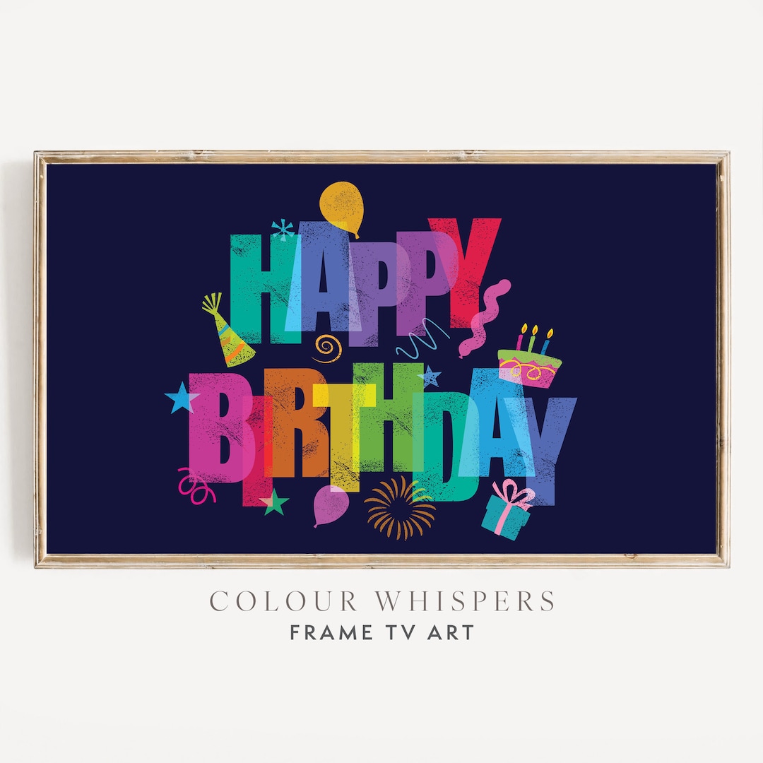 Playful Birthday Frame TV Art, Party Decor (digital Download) - Etsy