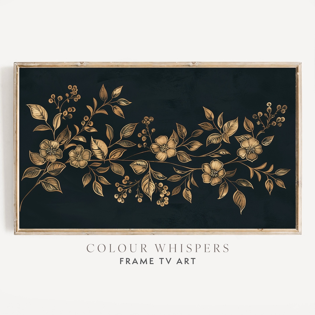 Vintage Flower Painting Frame TV Art, Vintage Botanical Painting ...