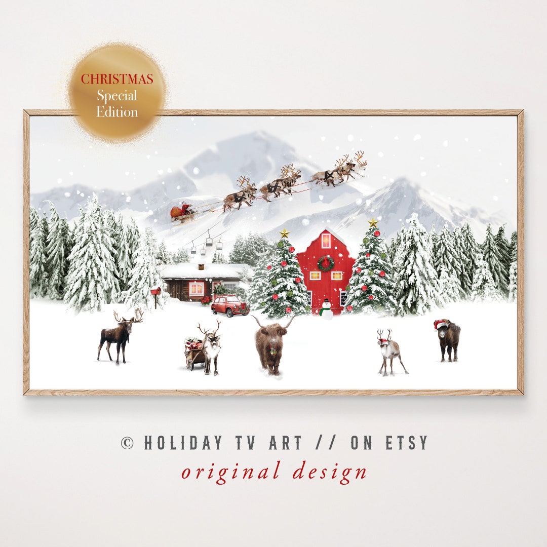 Christmas Frame TV Art Samsung Frame TV Art Christmas Tv Art Santa ...