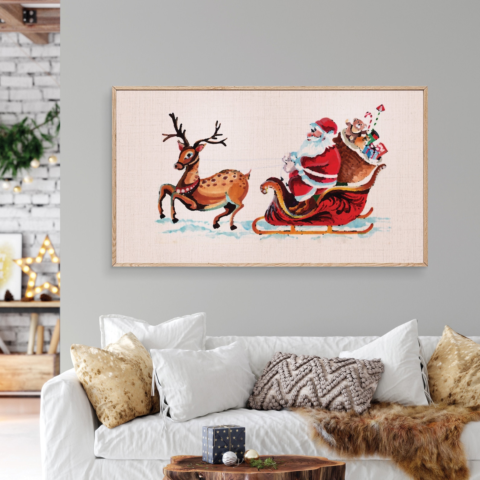 Christmas Frame TV, Santa Frame TV, Samsung Frame TV, Reindeer Tv Art ...