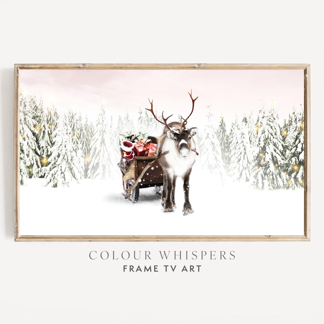 Reindeer Frame TV Art Samsung Frame TV Art Christmas Frame TV Art ...