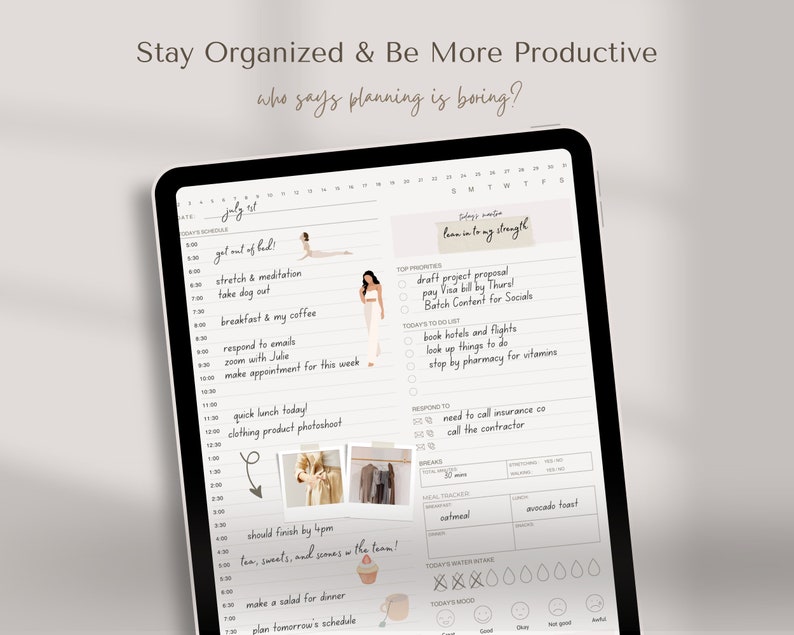 Digital Daily Planner | Monthly Planner | Weekly Planner | Minimalist ...