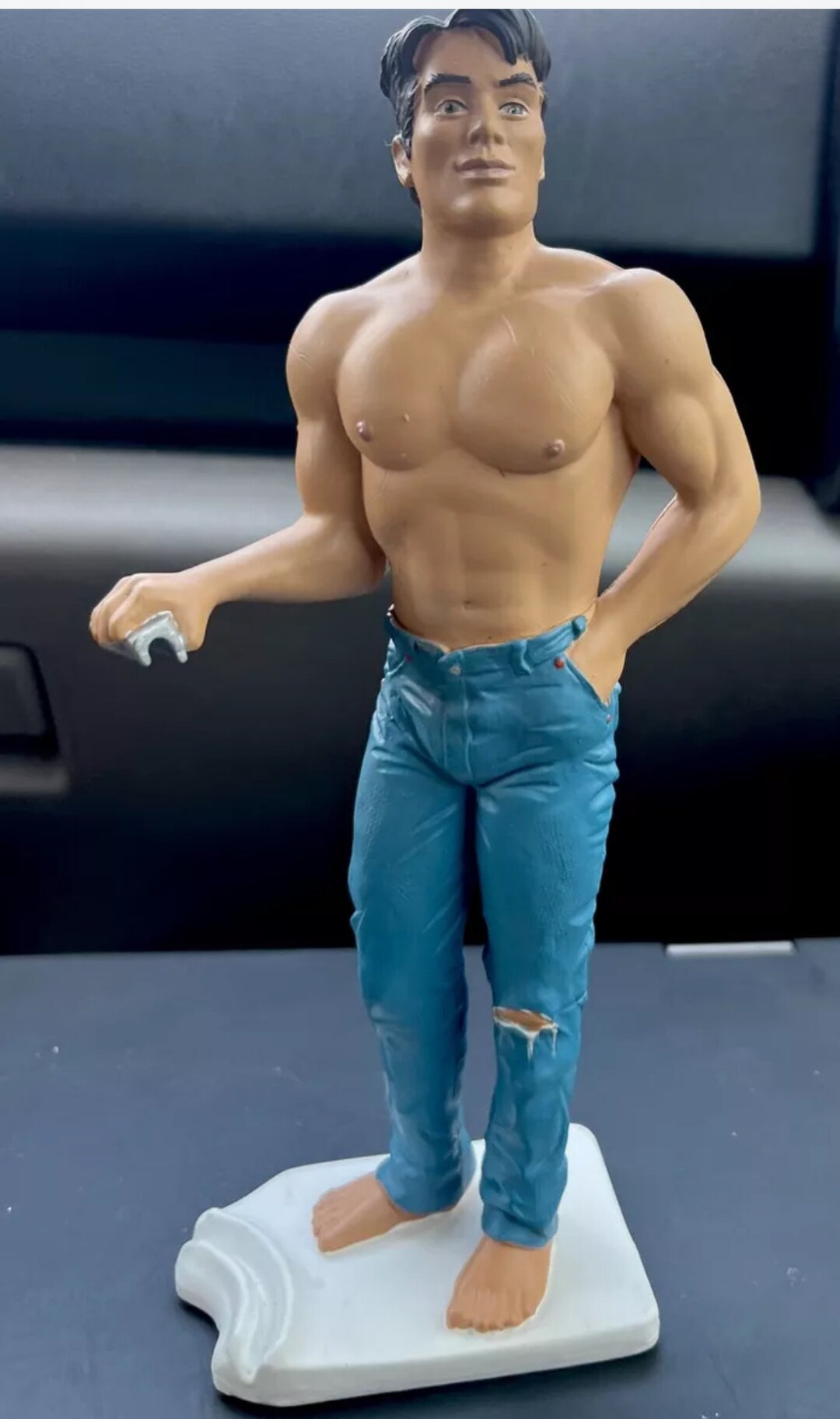 Bottoms up R. Demars Ganz Soda Beer Can Holders Shirtless Guy Vintage ...