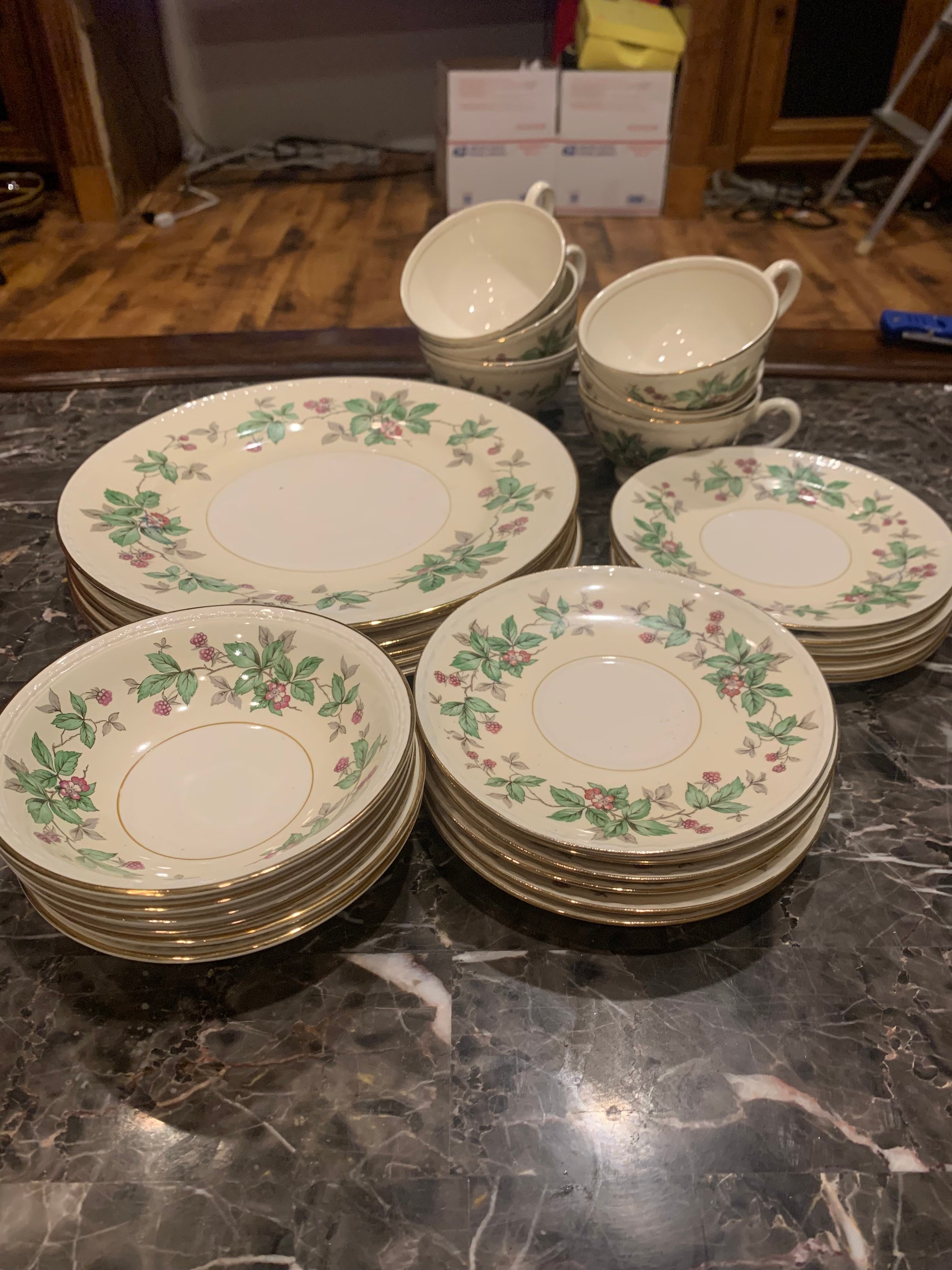 Homer Laughlin Georgian Eggshell China Magnolia Print W/gold Trim 30 ...