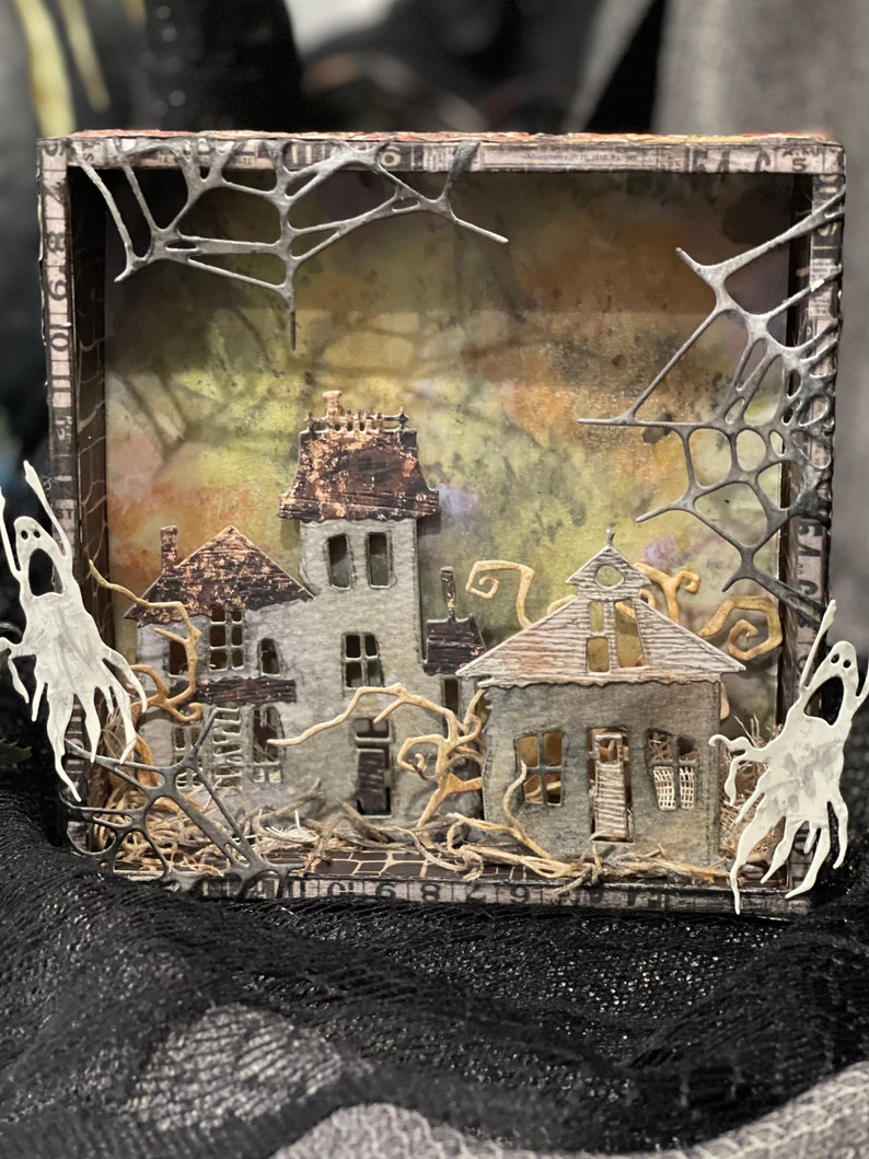 Spooky Halloween Vignette Lights Up, OOAK - Etsy
