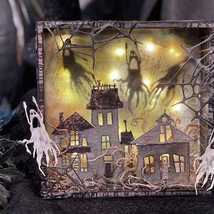 Spooky Halloween Vignette- Lights Up, OOAK - Etsy