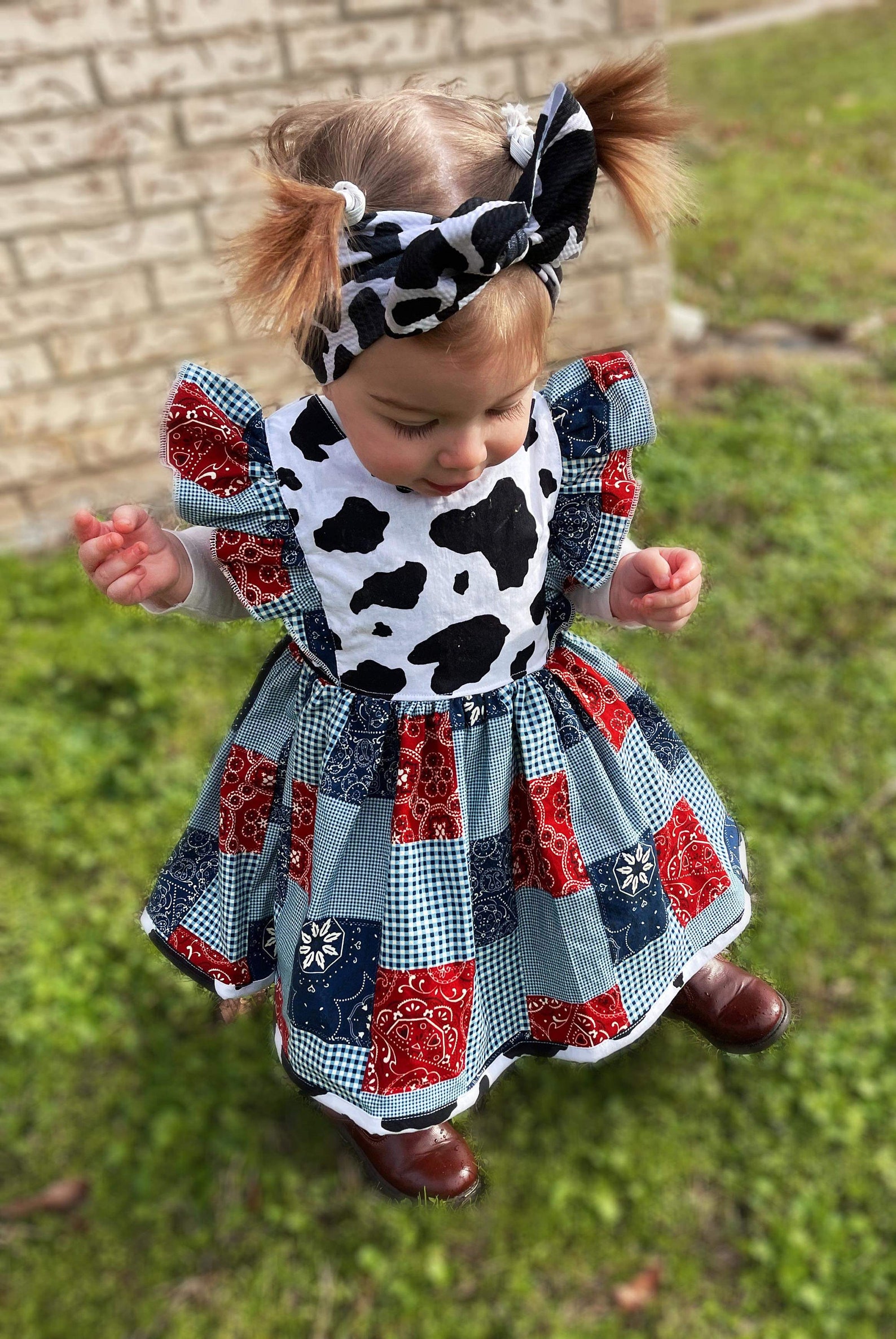 Cow Print Western Dress - Etsy