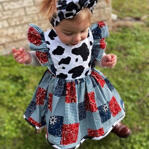 Cow Print Western Dress - Etsy
