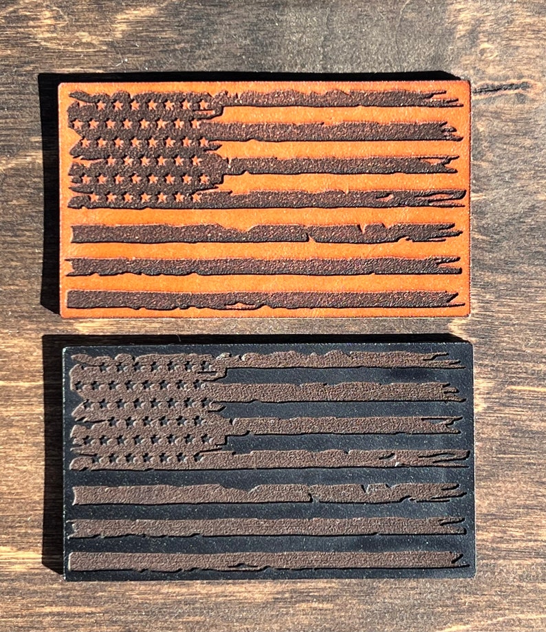 American Flag Leather Patch Hat Laser Engraved Richardson - Etsy