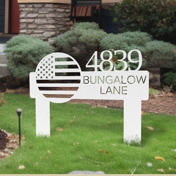 American Flag Address Sign - Etsy