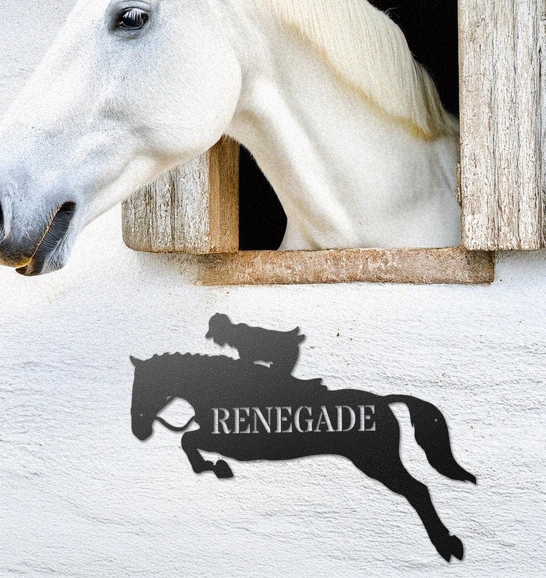 Custom Metal Horse Stall Name Plate Equestrian Barn Sign Personalized ...