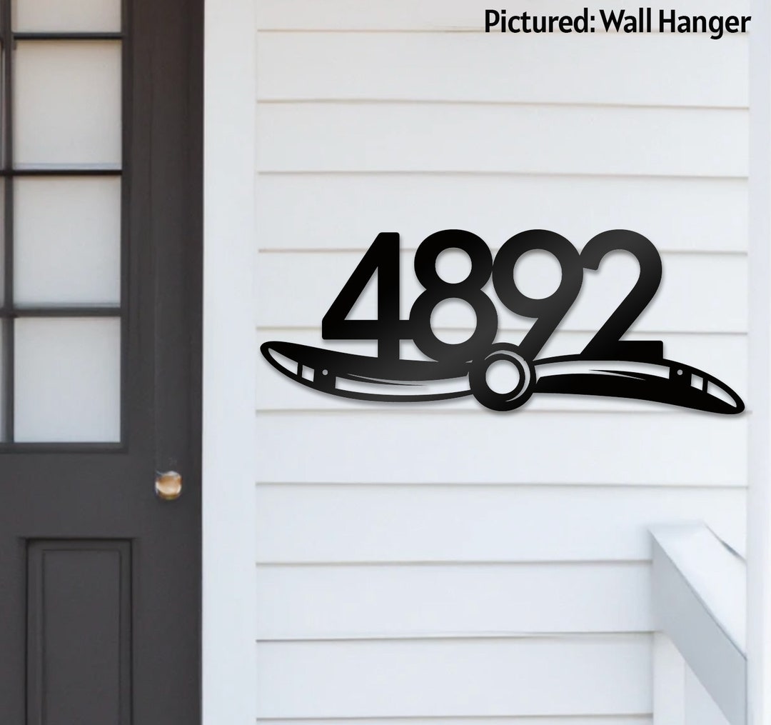 Airplane Propeller Hanging Metal Address Sign for Front Door in Ground ...