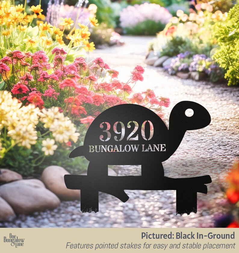 Box Turtle Shaped Address Sign for Driveway Beach House Number Sign ...