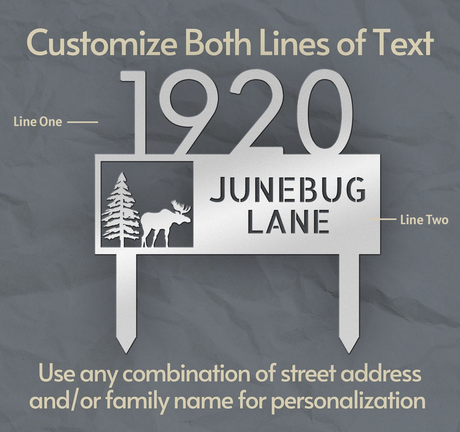 Personalized Metal Yard Sign With Address or Family Name Custom Street ...