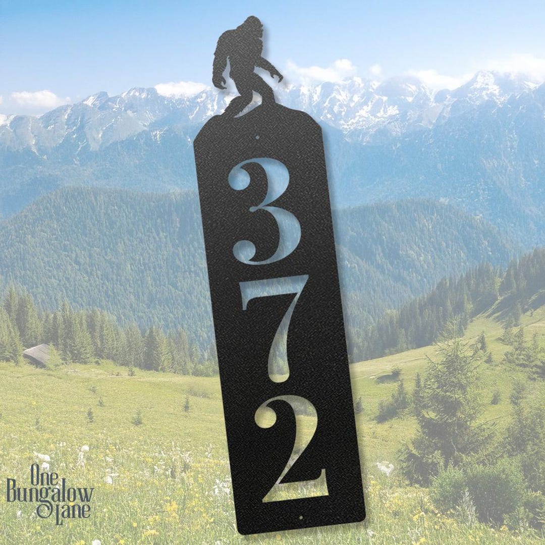 Vertical Bigfoot Metal Address Sign: Mountain Cabin Decor - Etsy
