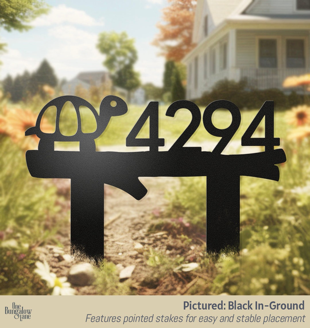 Box Turtle Address Sign for Driveway Beach House Number Sign Front ...
