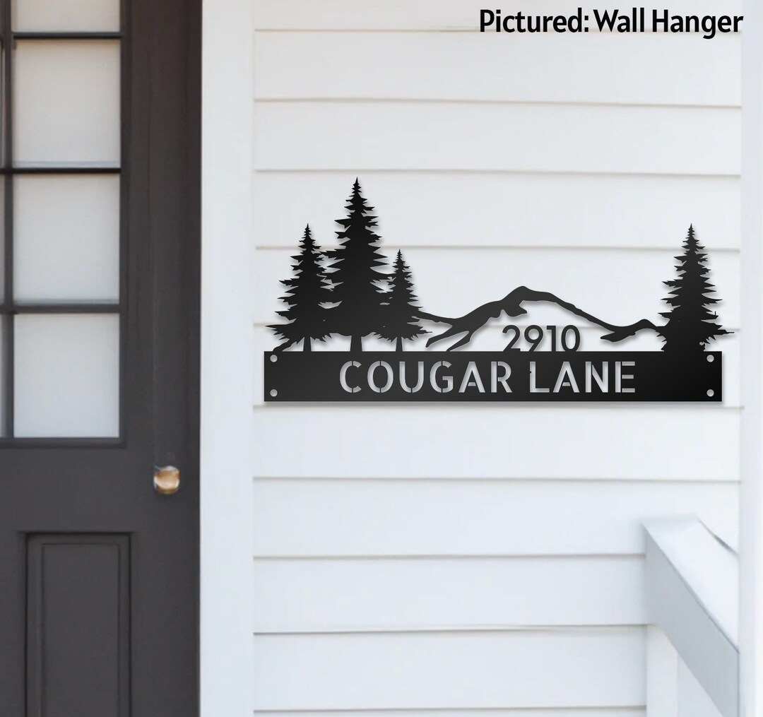 Metal Address Sign for Front Door Personalized Metal Street Number Sign ...