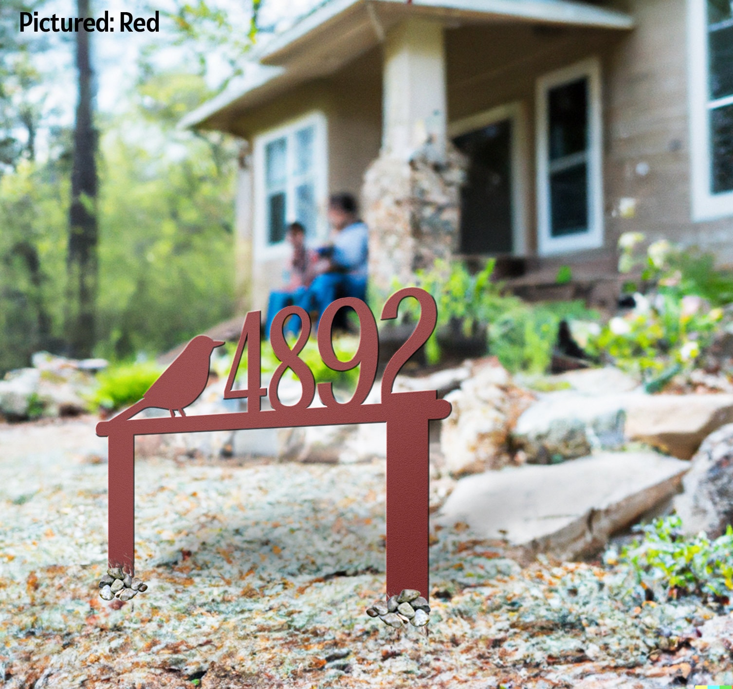 Bird Address Sign for Front Yard Door Metal Street Number Address Signs ...