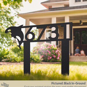 Orca Whale Address Sign for Front Door or Porch Metal Street Number ...