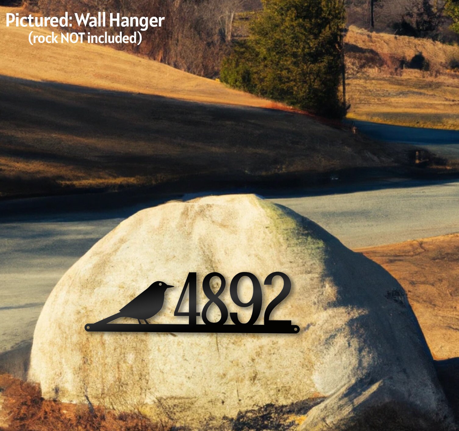 Bird Address Sign for Front Yard Door Metal Street Number Address Signs ...