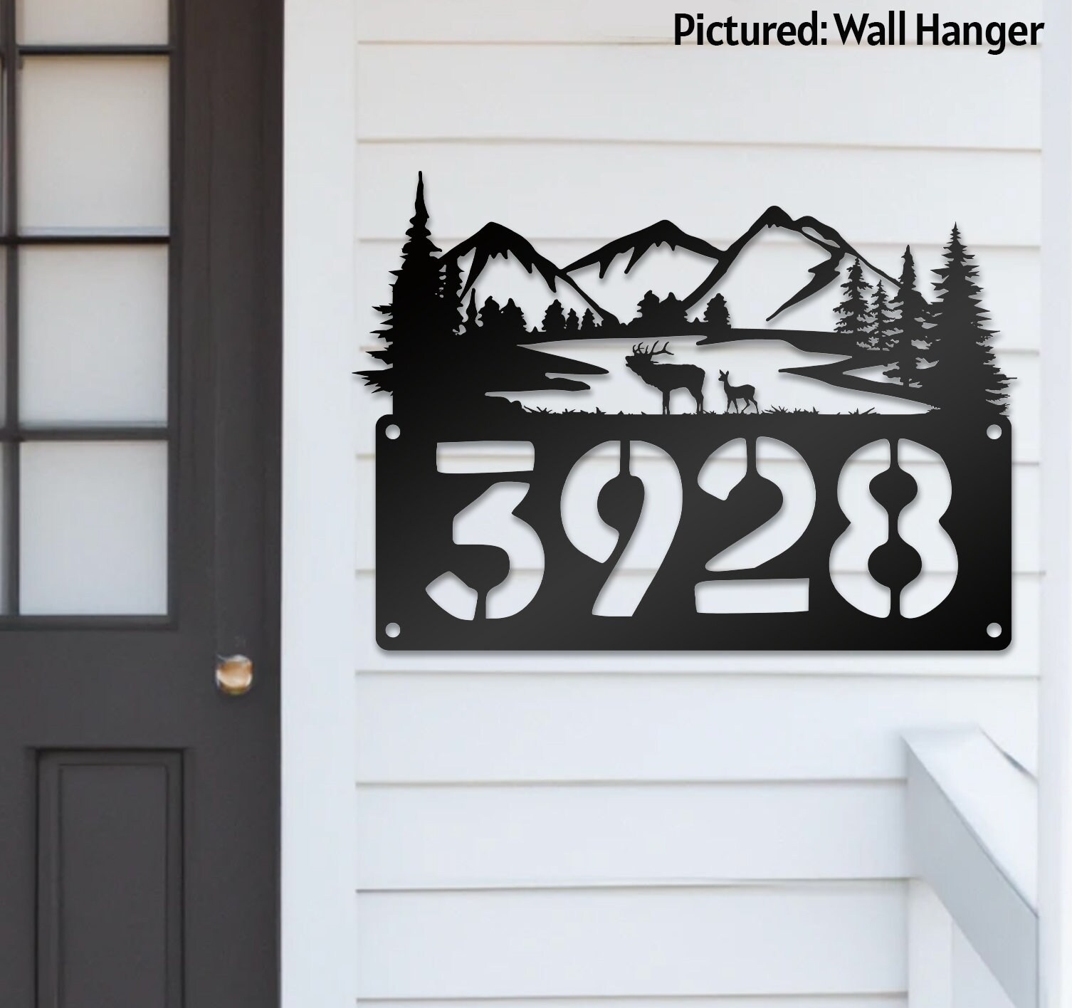 Custom Mountain Cabin Address Sign Metal House Number Sign for - Etsy