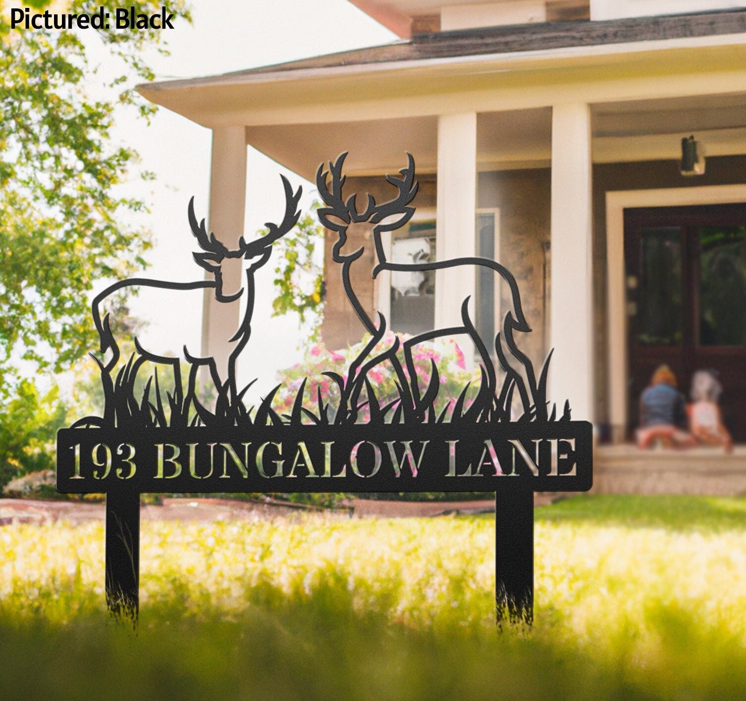Deer Address Sign for Ground With Stakes Hunting Camp Street Number ...