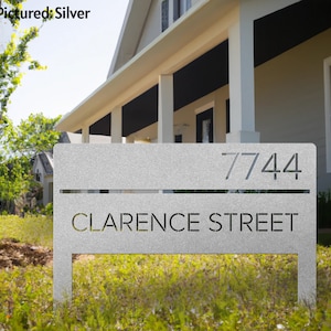 Metal Address Sign for Yard Personalized Street Number Signs for Ground ...