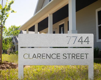 Metal Address Sign for Yard Personalized Street Number Signs for Ground ...