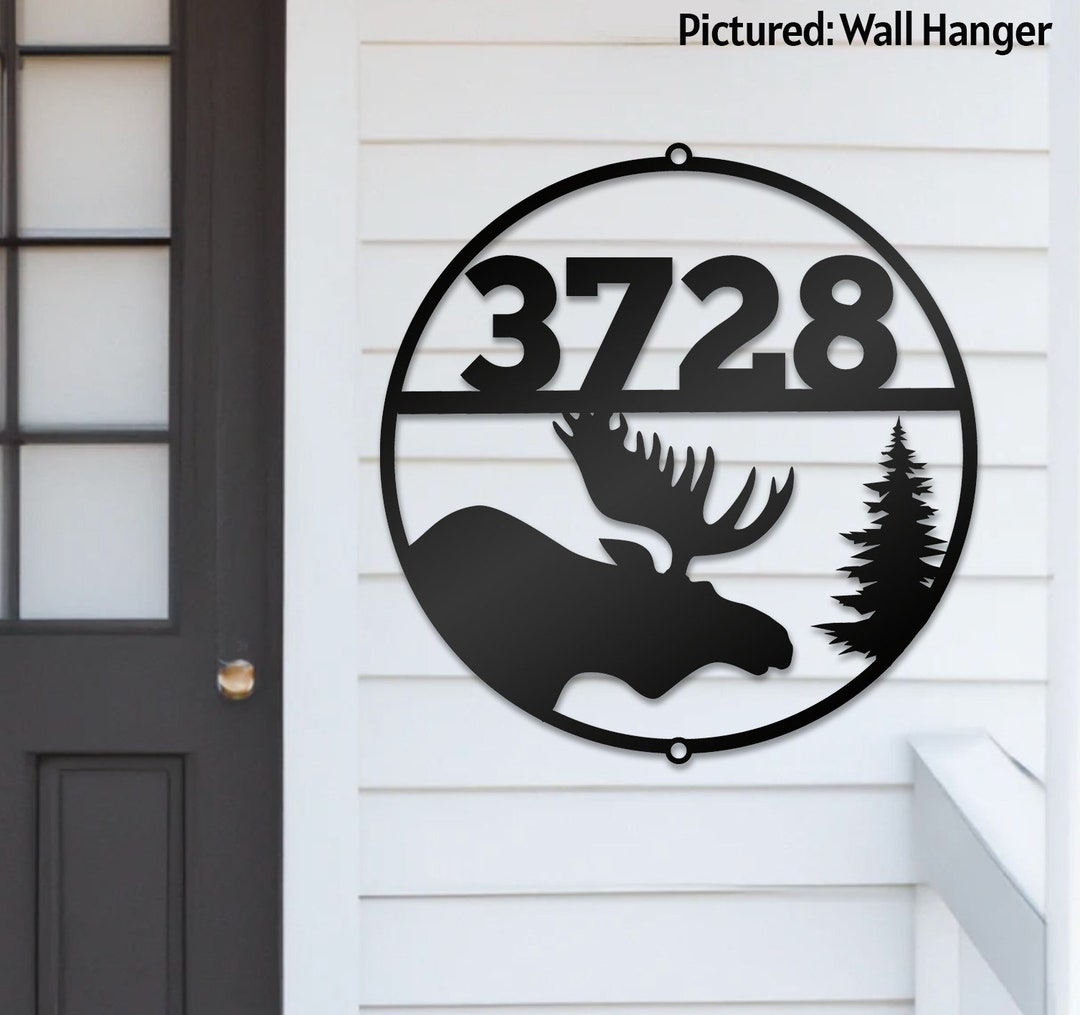 Metal Moose Address Sign, Mountain Cabin Decor - Etsy