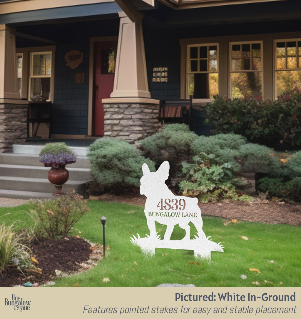 French Bulldog Dog Address Sign With Stakes for Front Yard Custom ...