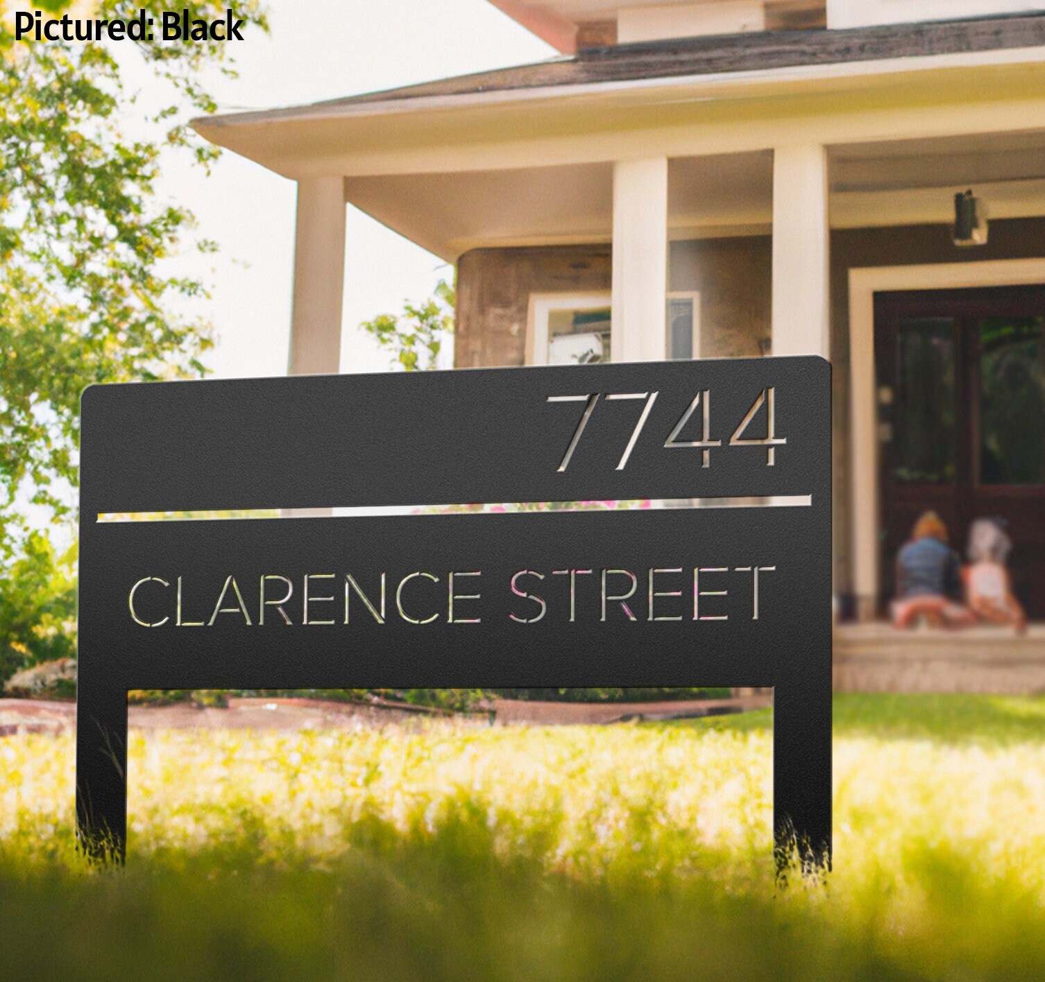 Metal House Number Sign in Ground Personalized Address Signs for Yard ...