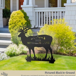 Deer Address Sign: Metal Family Name, Mountain Cabin Decor - Etsy