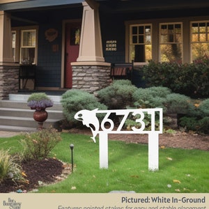 Orca Whale Address Sign for Front Door or Porch Metal Street Number ...