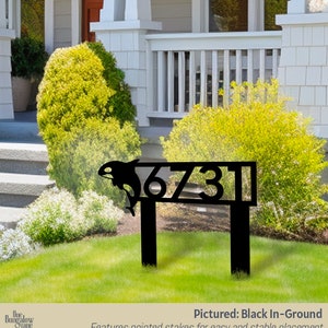Orca Whale Address Sign for Front Door or Porch Metal Street Number ...