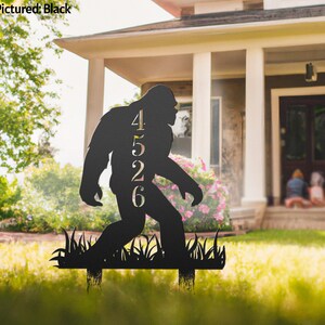 Bigfoot Address Sign for Rock Sasquatch Metal Street Number Driveway ...