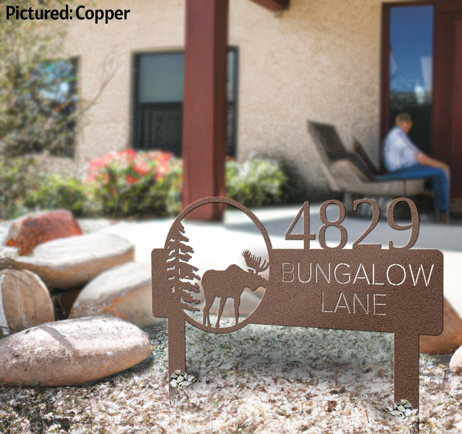 Large Metal Address Sign for Front Yard Outdoor Street Number Signs for ...