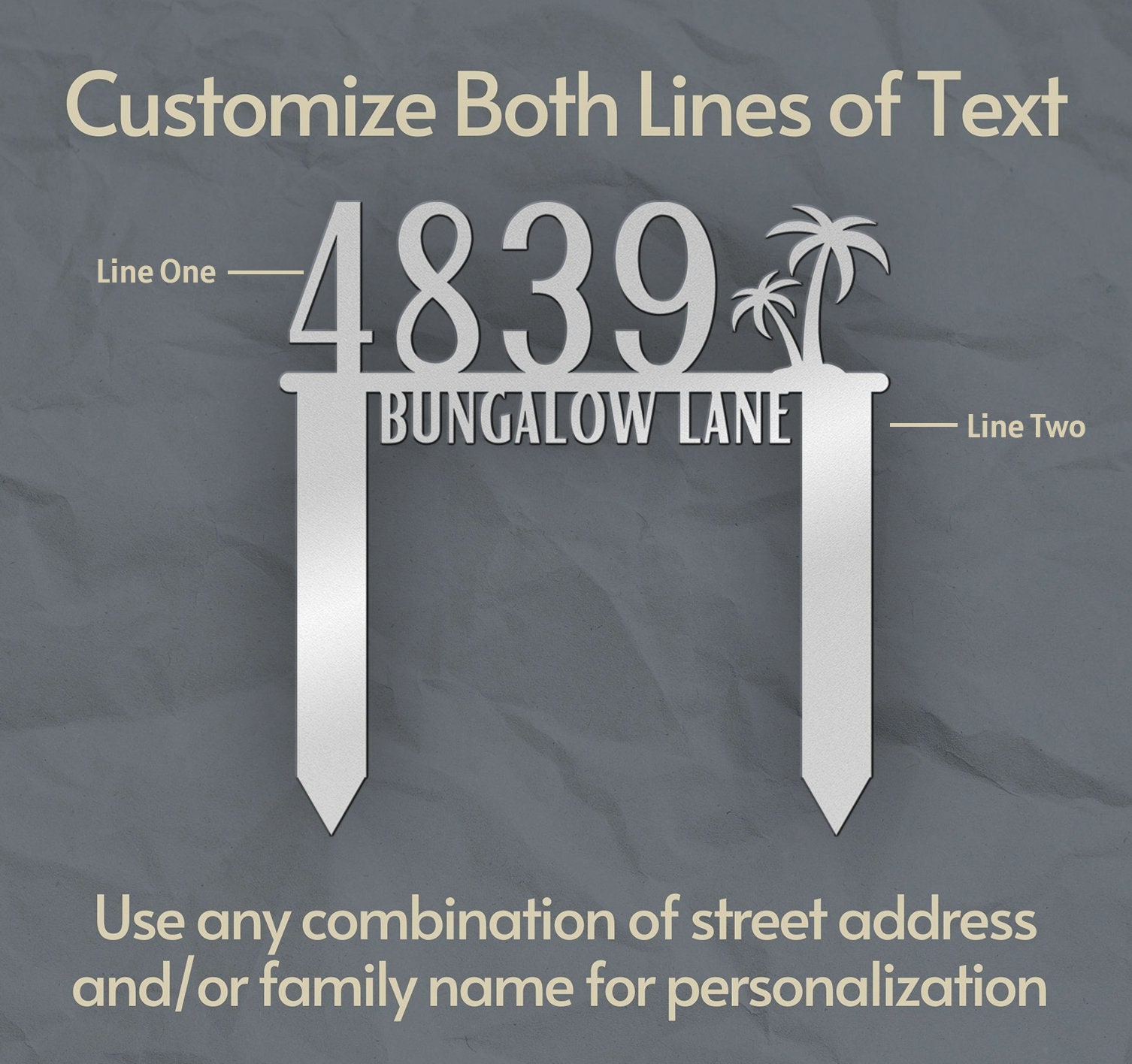 Palm Tree Street Number Sign for Front Yard Beach House Address Sign ...