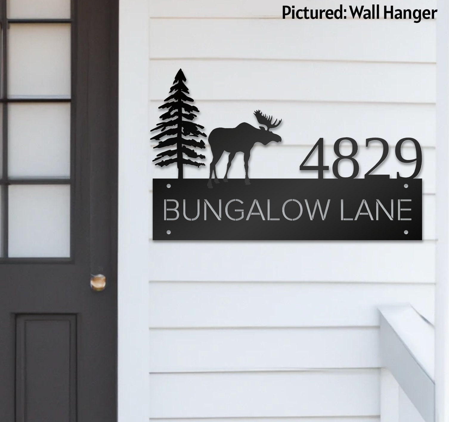 Outdoor Metal Address Sign for Yard Steel Street Number Sign With ...