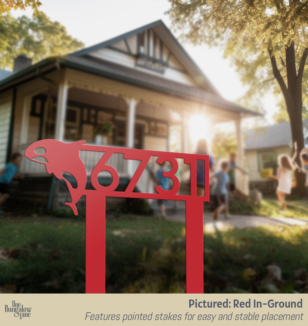 Orca Whale Outdoor Metal Address Sign for Yard in Ground With - Etsy