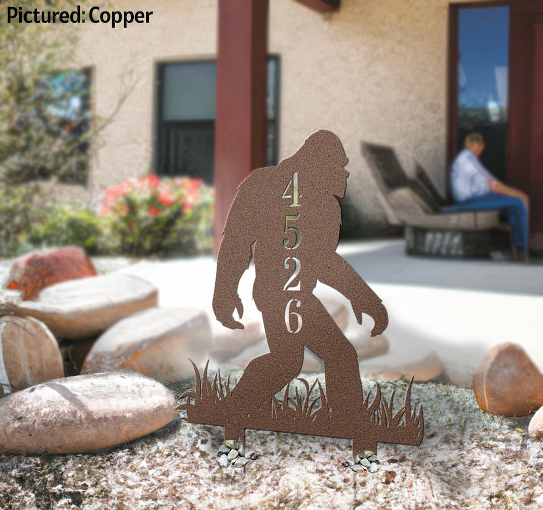 Bigfoot Metal Address Sign, Custom House Number Plaque - Etsy