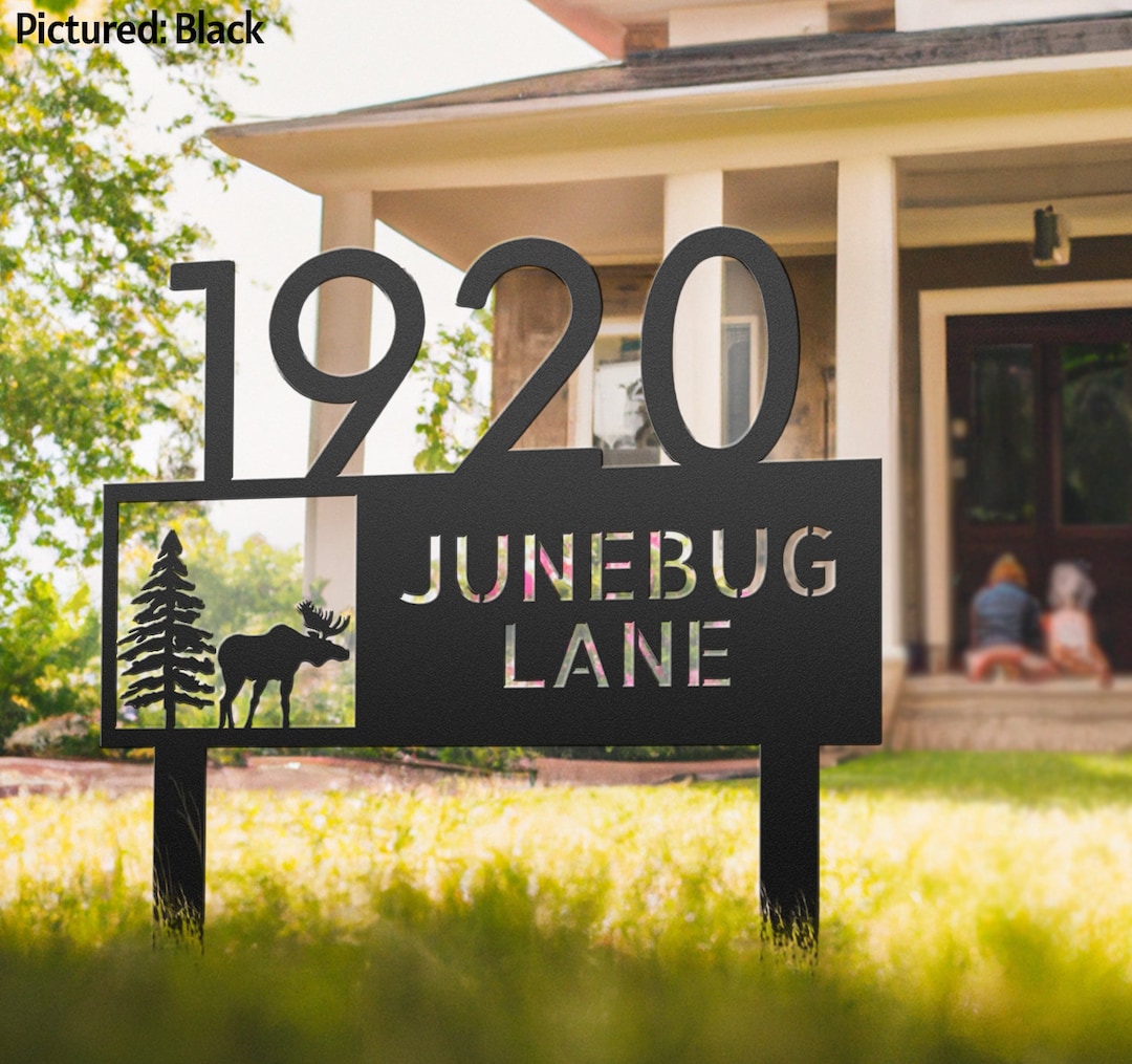 Personalized Metal Yard Sign With Address or Family Name Custom Street ...