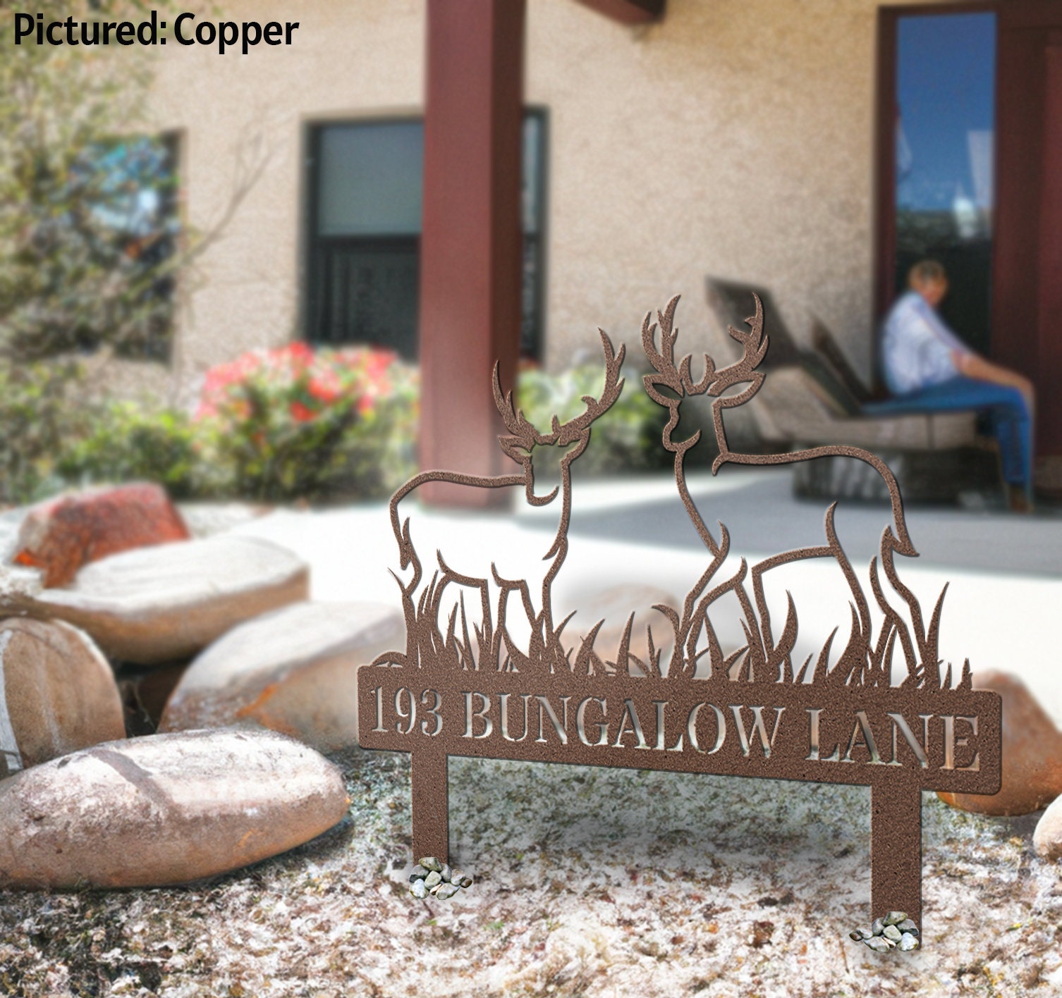 Deer Address Sign for Ground With Stakes Hunting Camp Street Number ...