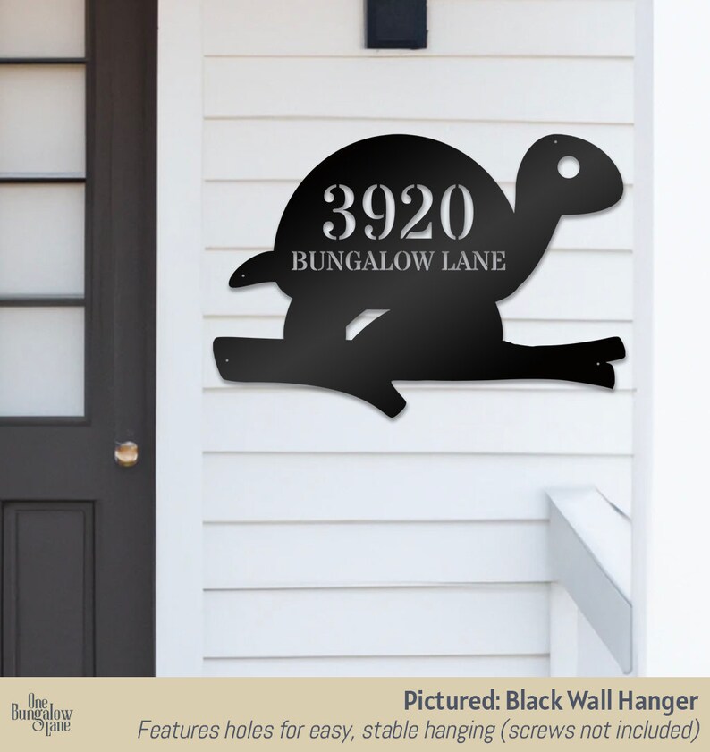 Box Turtle Shaped Address Sign for Driveway Beach House Number Sign ...