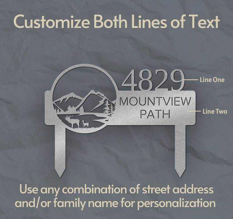 Outdoor Metal Driveway Address Sign With Deer Large Street Number Signs ...