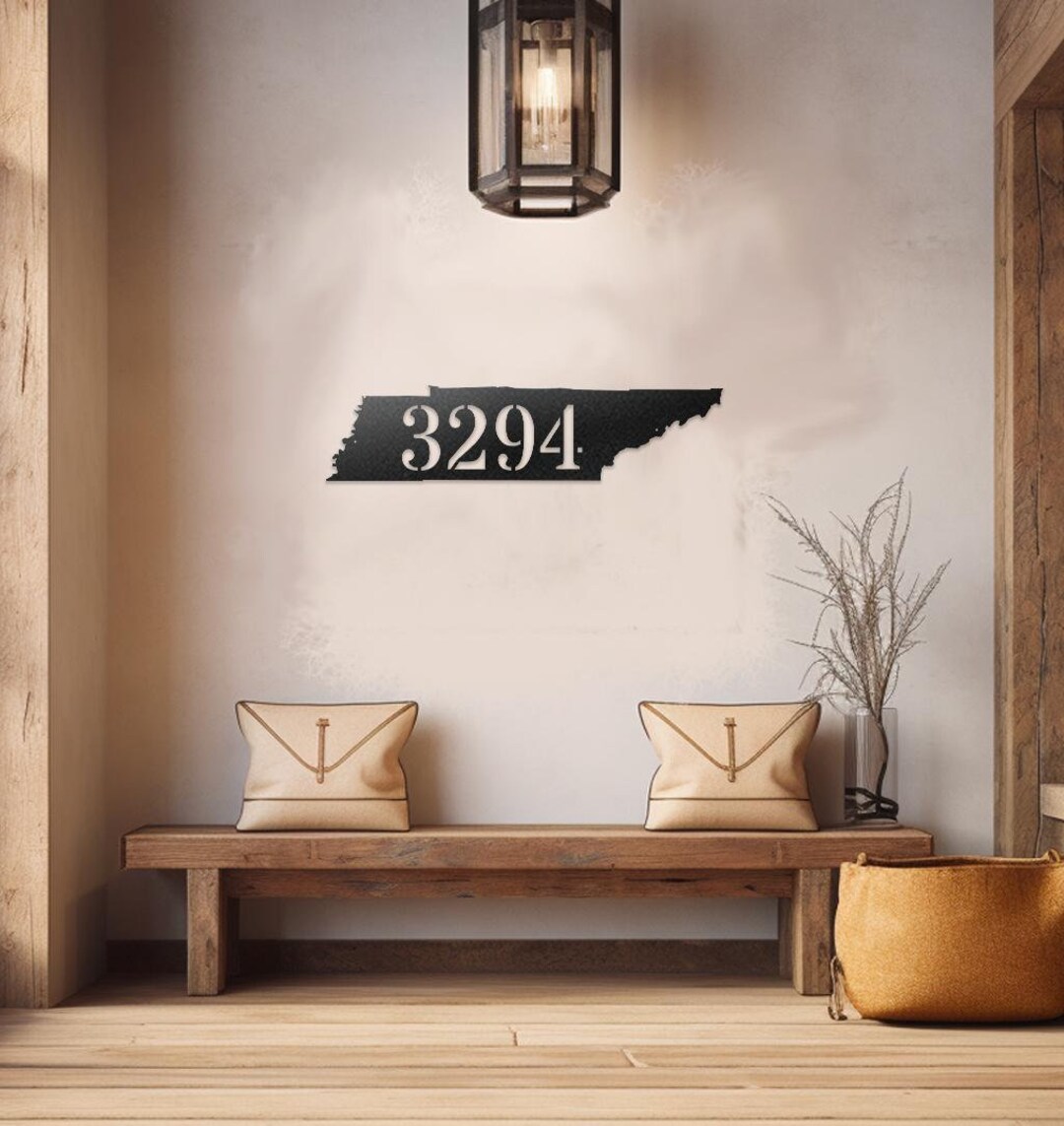 Tennessee House Numbers Metal Sign for Front Porch Metal Hanging ...