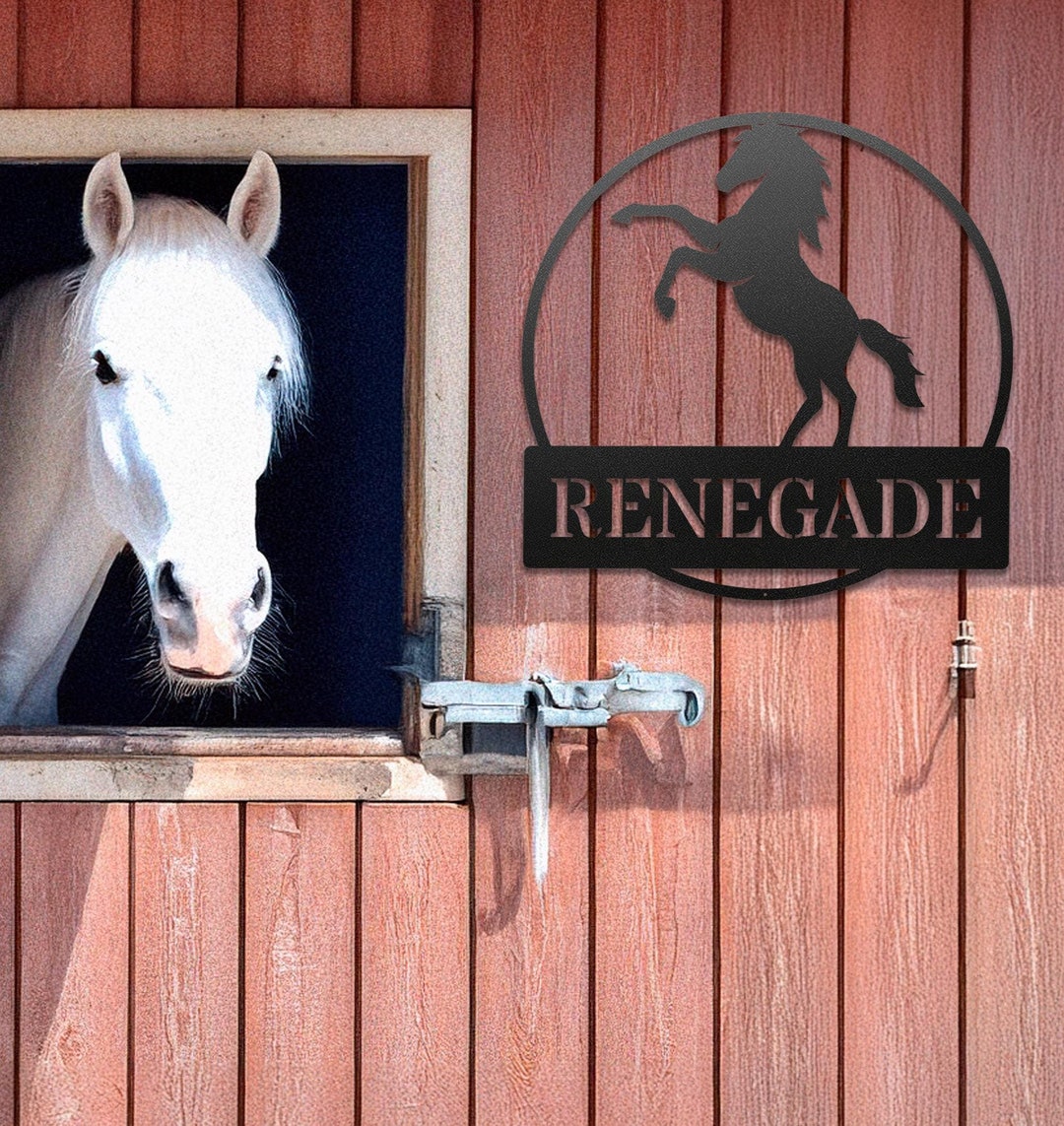 Custom Horse Stall Sign: Metal Barn Name Plate, Equestrian Gift - Etsy
